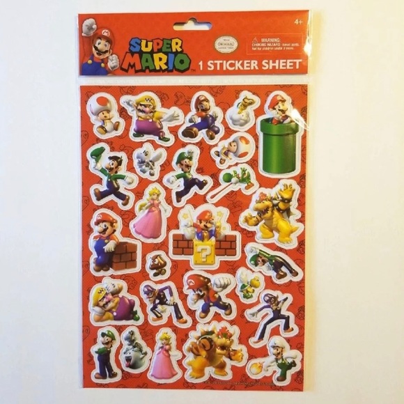 Nintendo | Accessories | Super Mario 3d Stickers Sheet | Poshmark